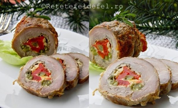 Rulada de porc cu cascaval si legume - Rețete Fel de Fel