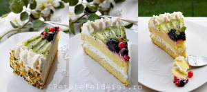 Tort cu frisca si fructe - Rețete Fel de Fel