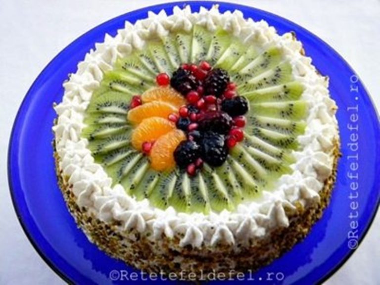Tort cu frisca si fructe - Rețete Fel de Fel