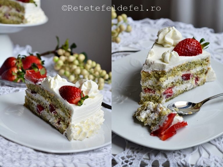 Tort cu capsuni si frisca - Rețete Fel de Fel