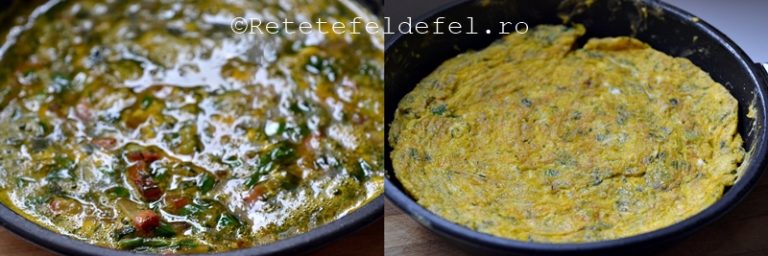 Omleta cu ceapa verde si sunca afumata - Rețete Fel de Fel